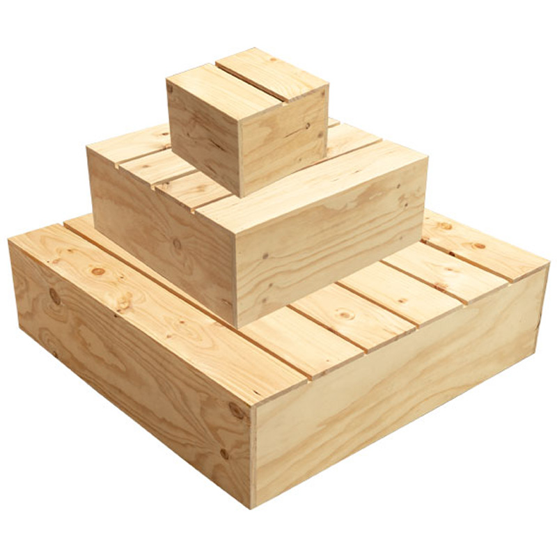 3-Piece Platform Display - Natural - Fresh Produce Displays