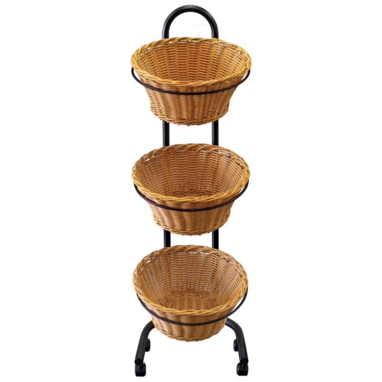 3 Round Polywicker Basket Set - Fresh Produce Displays