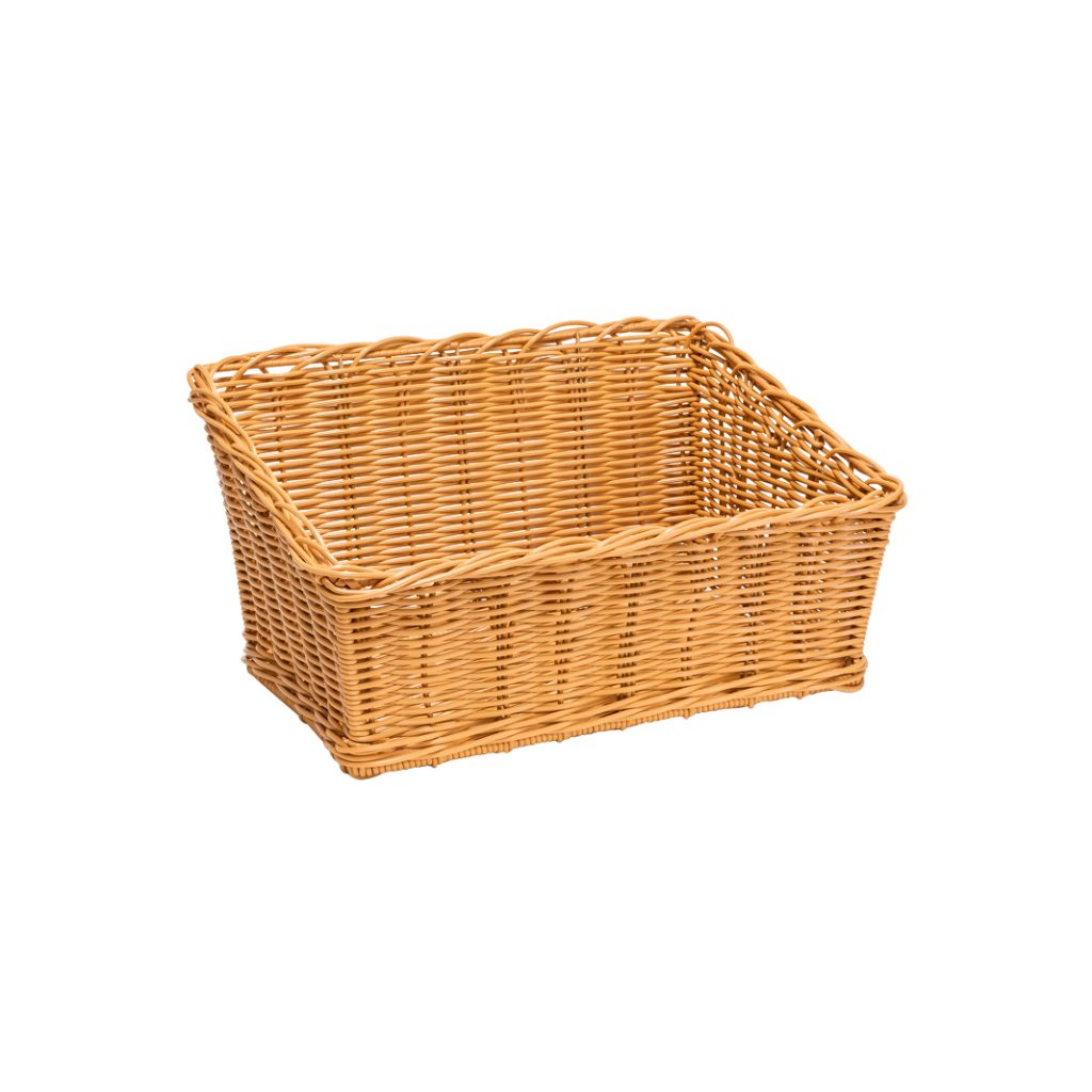 Oval Poly Wicker Basket with Handles - Fresh Produce Displays