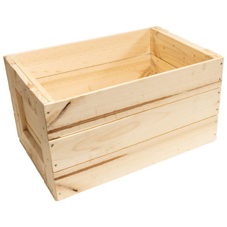 Large Rustic Pine Crate - Closed Sides - Fresh Produce Displays