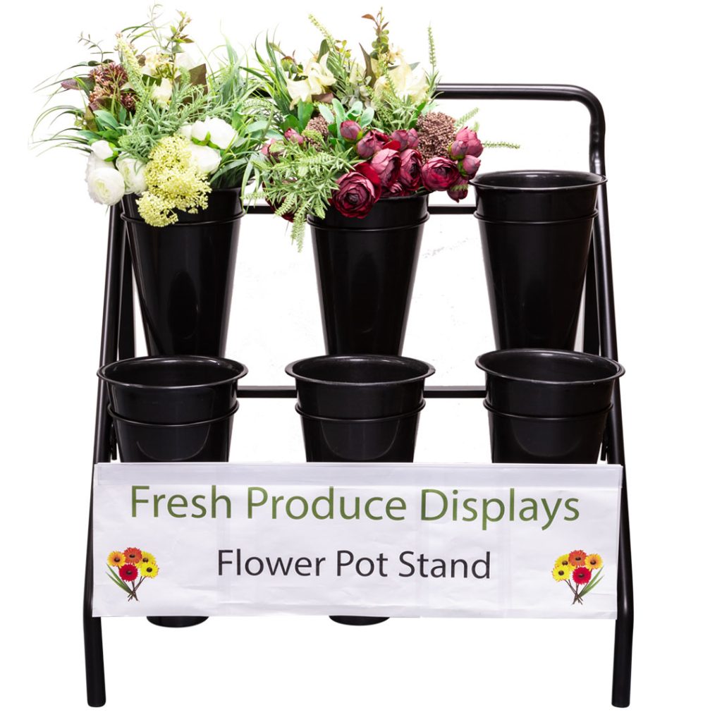 Flowerpot Trolley With 6 x Pots - Fresh Produce Displays
