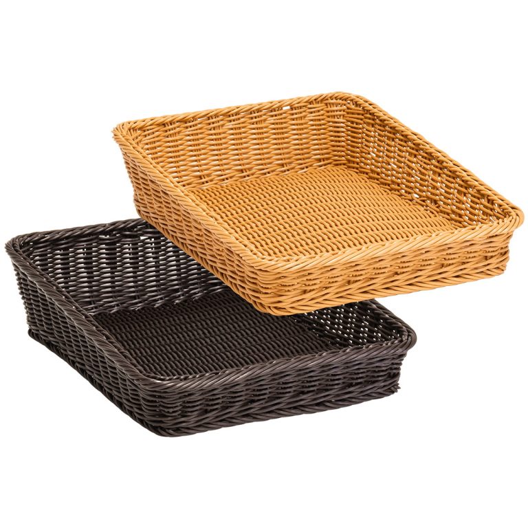 Slant-Sided Rectangular Polywicker Basket - Fresh Produce Displays
